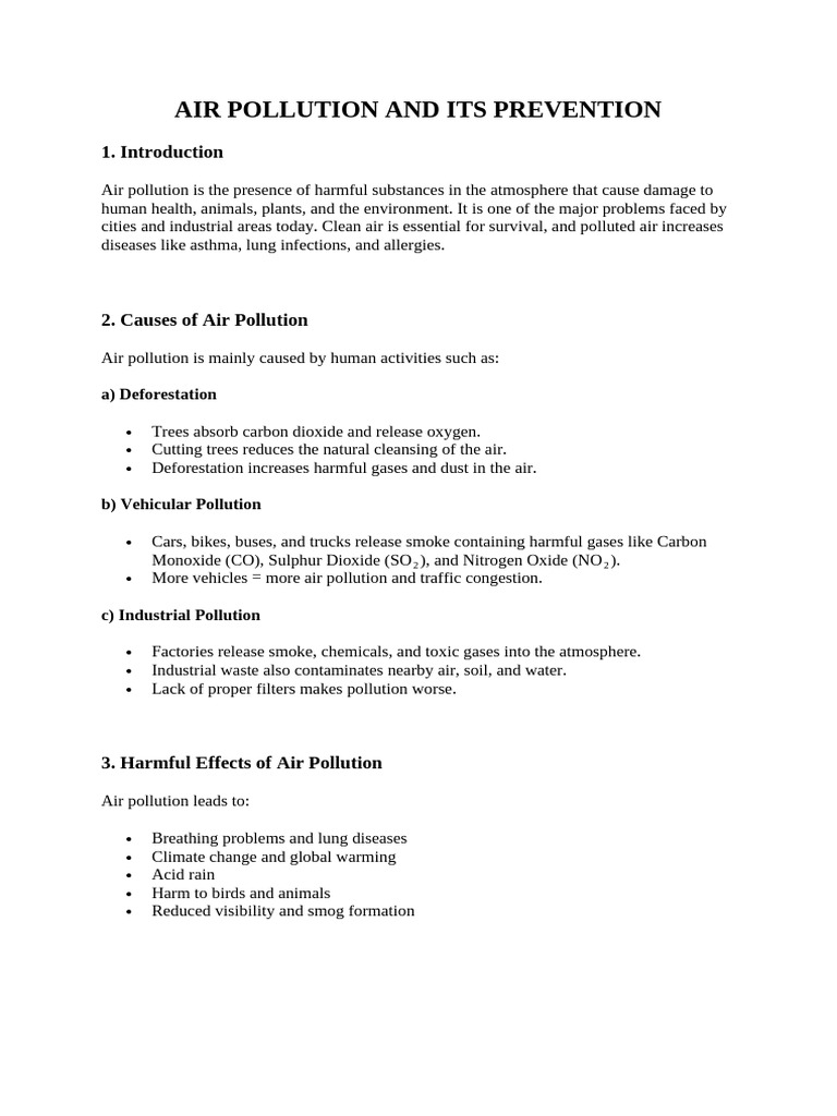 Air Pollution and Its Prevention | PDF | Air Pollution | Pollution