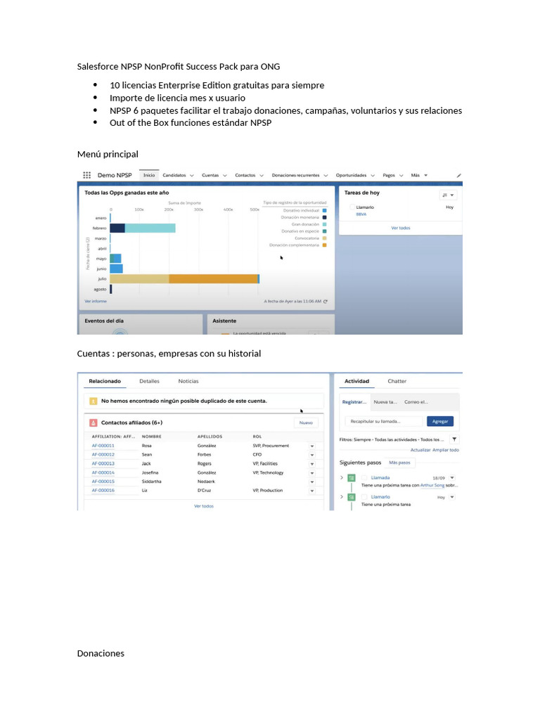 Salesforce NPSP NonProfit Success Pack para ONG | PDF
