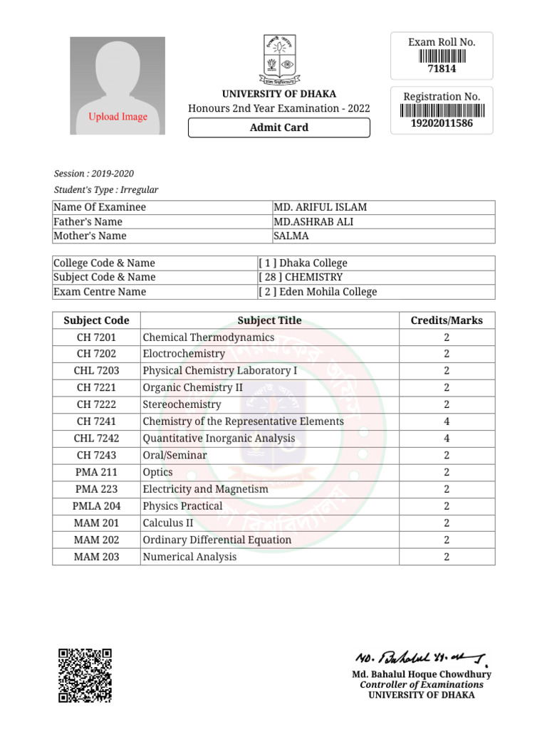 7cdev - Eco.du - Ac.bd Students Print Admit - PHP Exam Id 53 | PDF ...