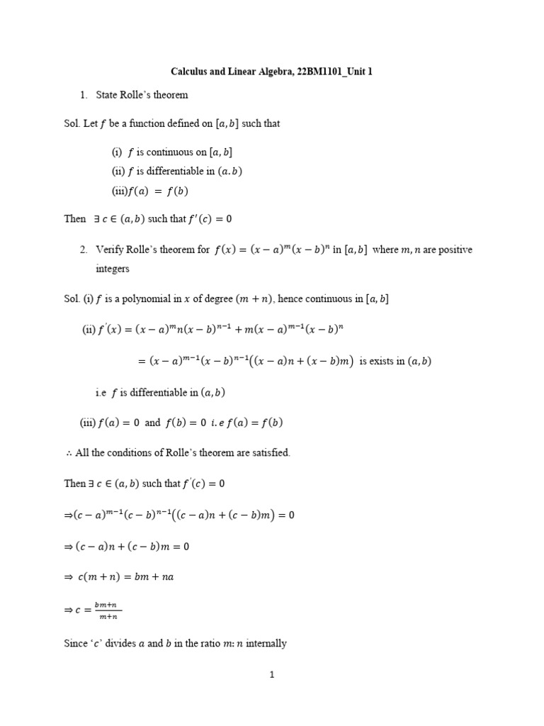 Mean Value Theorems,Infinite Series | PDF | Abstract Algebra ...