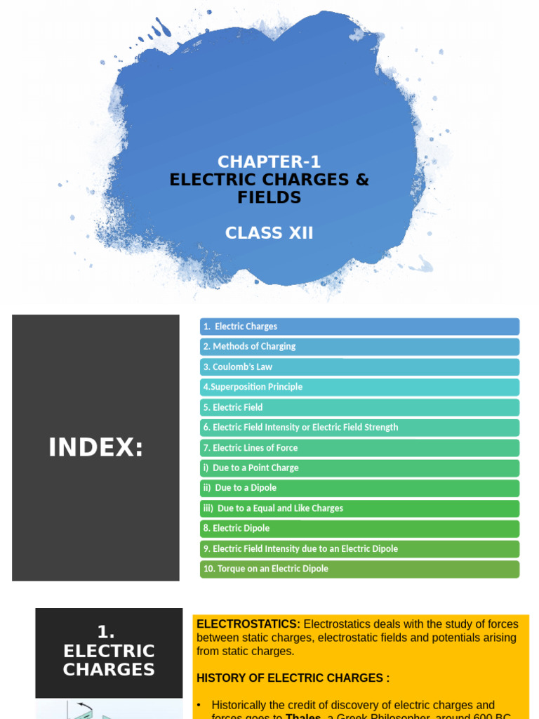 Electric Charges and Fields Overview | PDF | Electric Charge | Electric ...