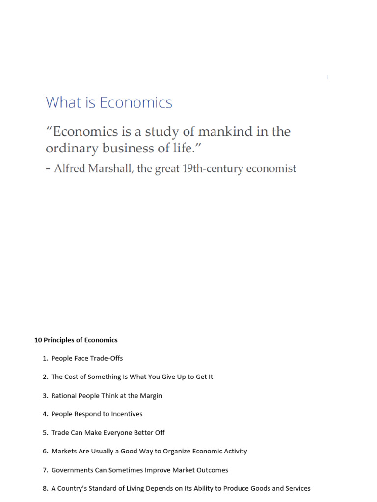 What is Economics and 10 Principles of Economics | PDF