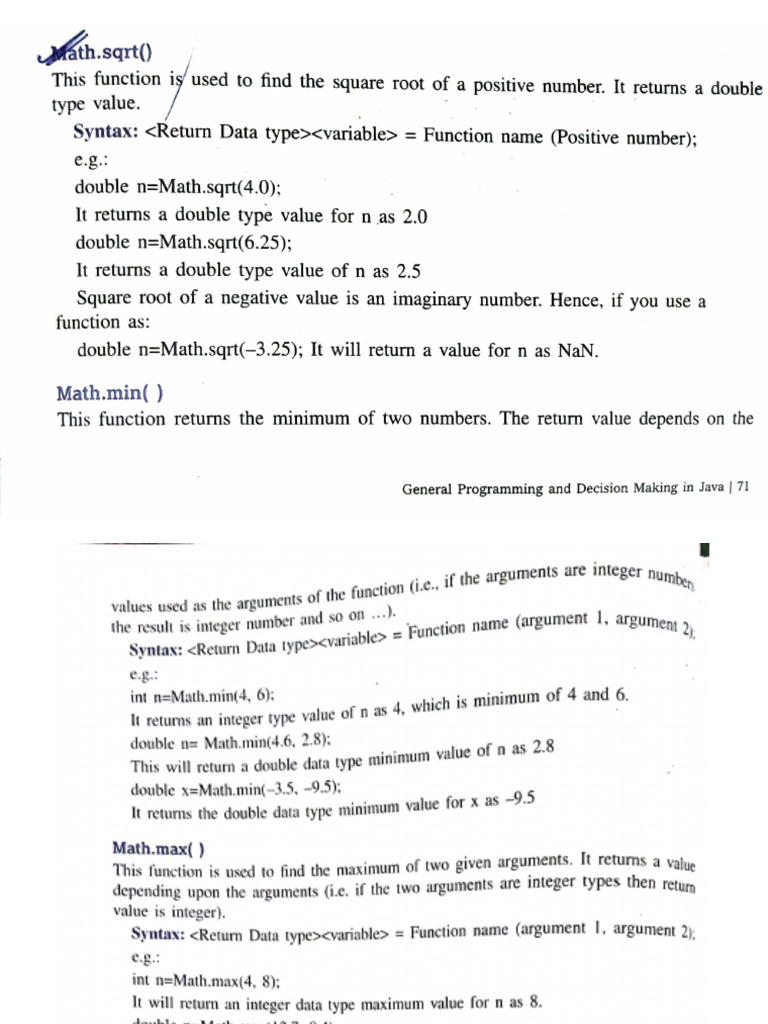 Math Class Functions | PDF