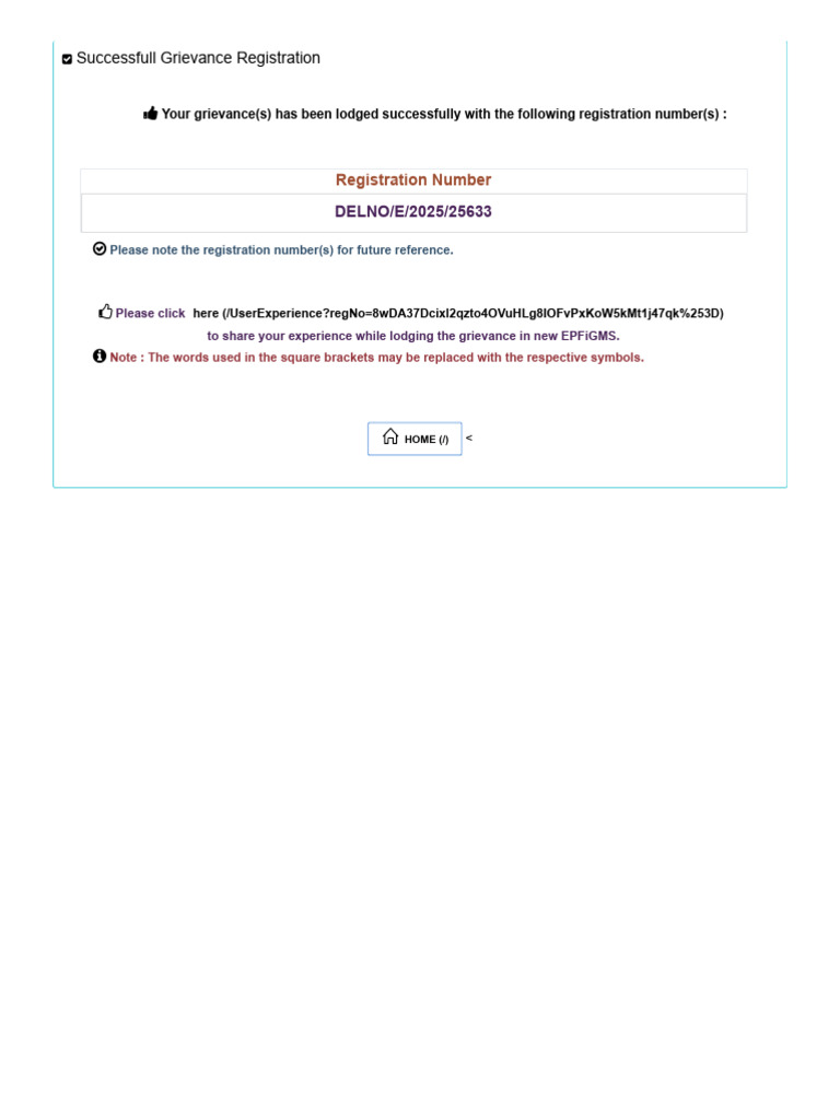 Successful Grievance Registration Confirmation | PDF