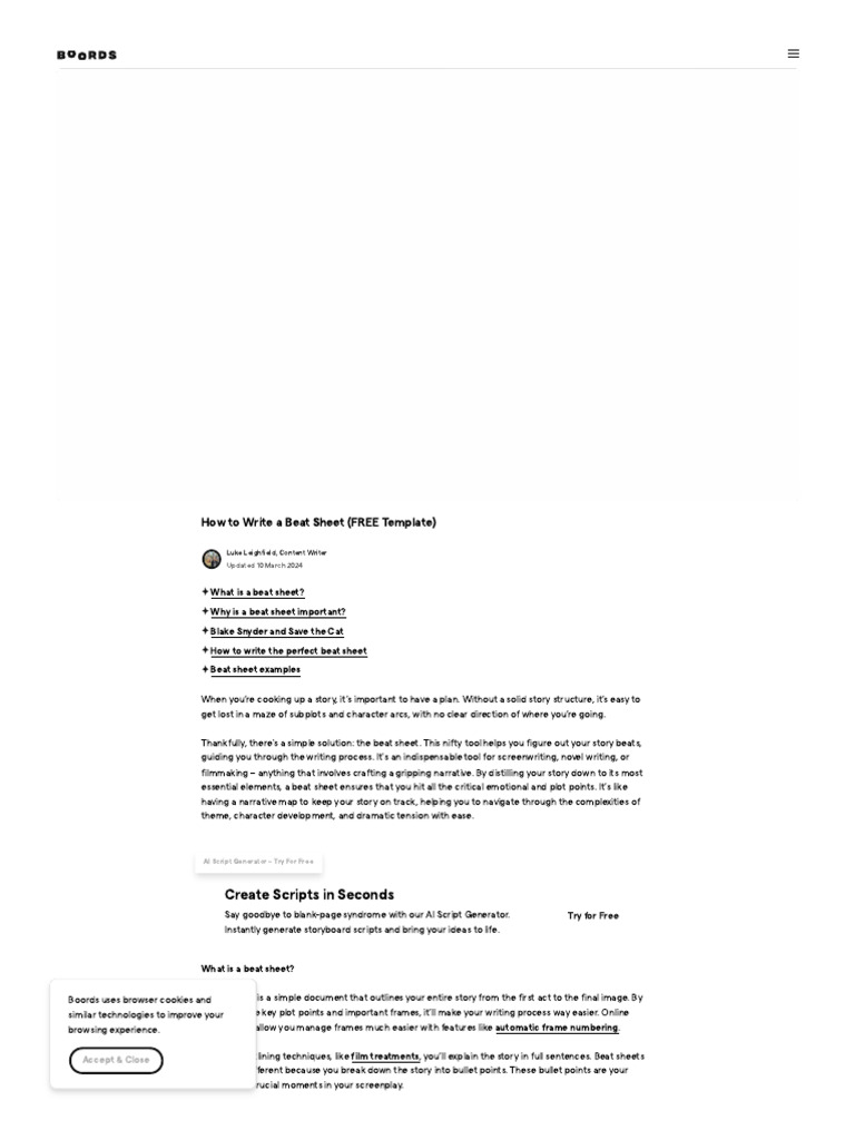 How to Write a Beat Sheet (FREE Template) _ Boords | PDF | Narrative ...