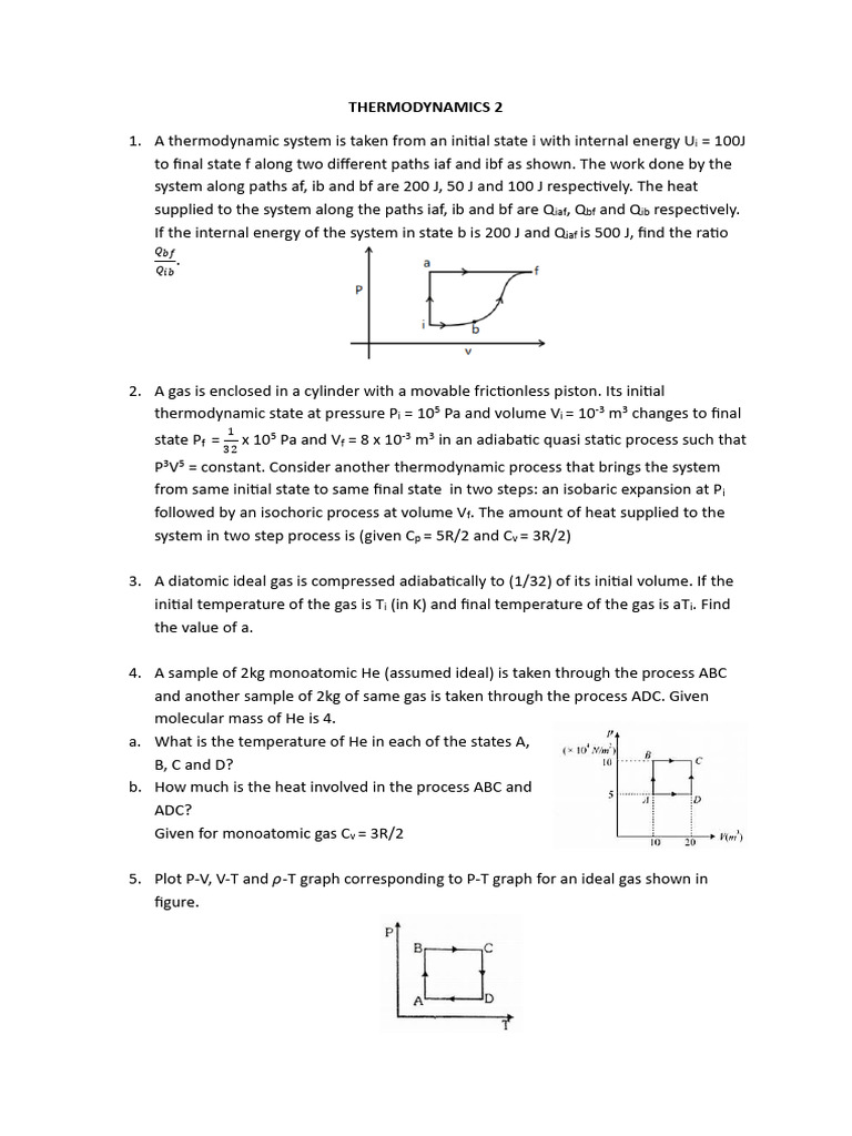 Thermodynamics Concepts and Calculations | PDF | Gases | Quantity