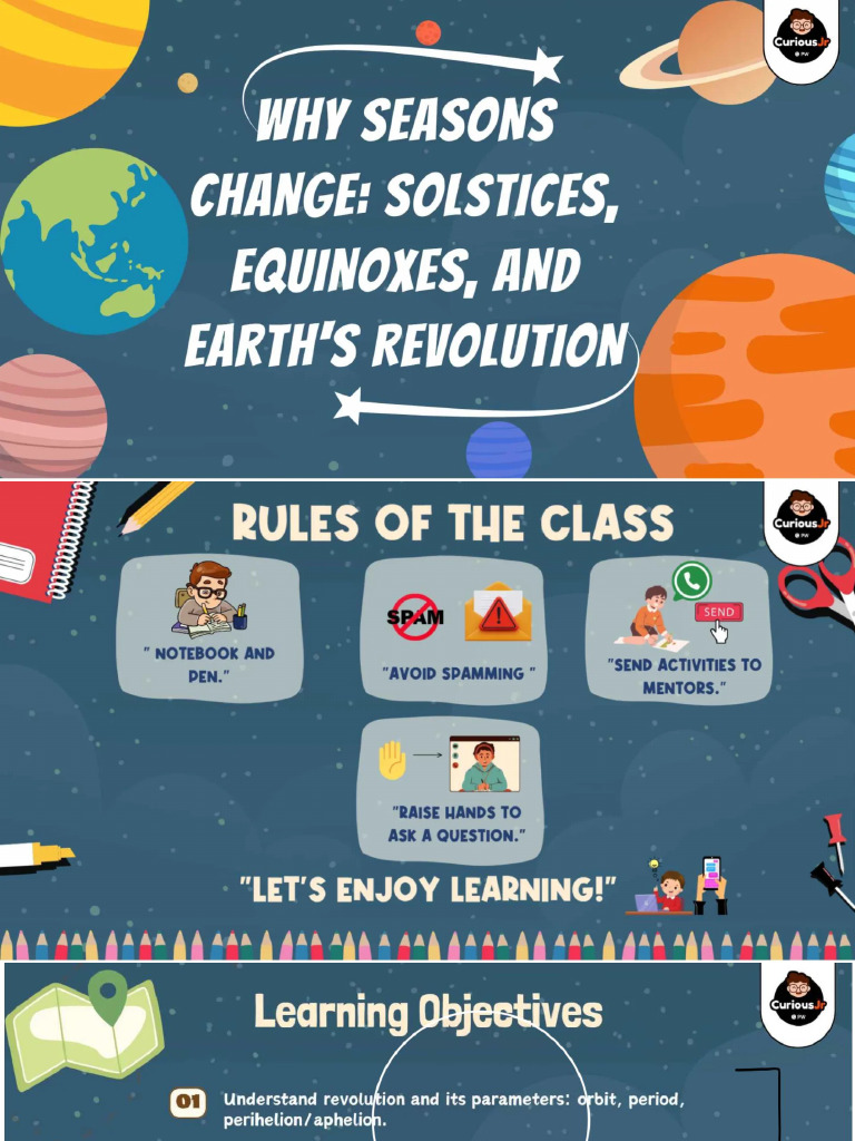 Why Seasons Change_ Solstices, Equinoxes, And Earth's Revolution | PDF