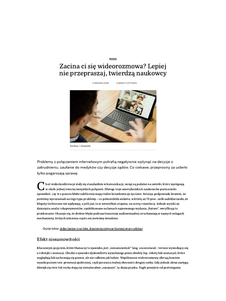 Zacina Ci Się Wideorozmowa - Lepiej Nie Przepraszaj, Twierdzą Naukowcy ...