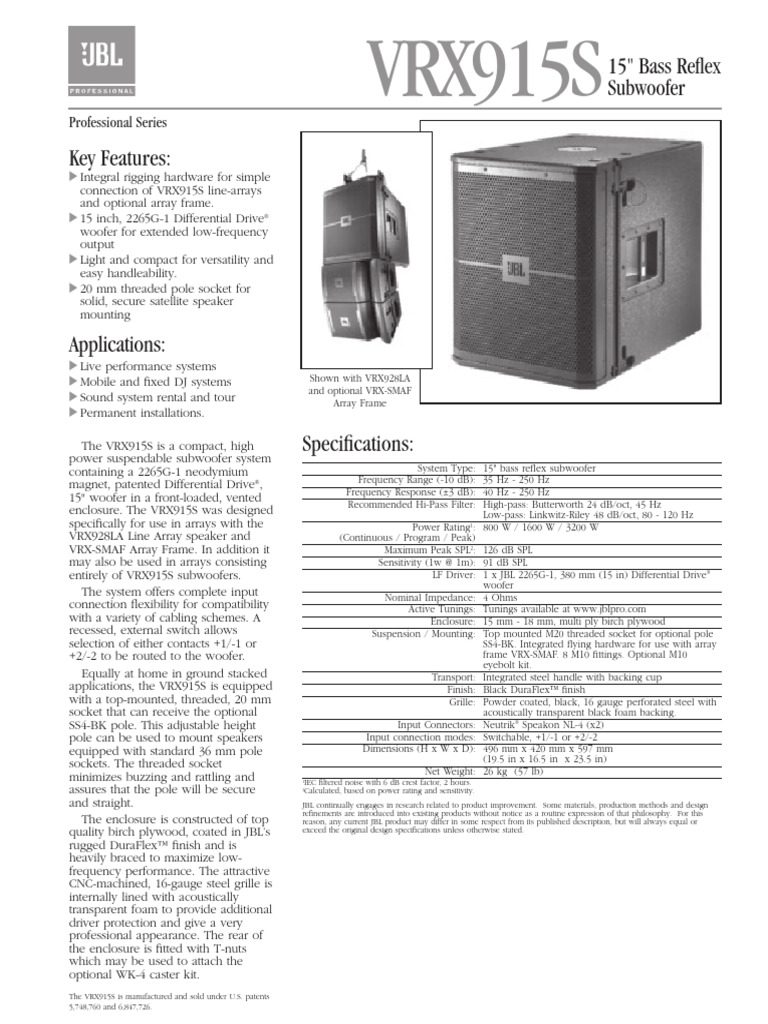 VRX915S.v1 | PDF | Loudspeaker | Computer Engineering