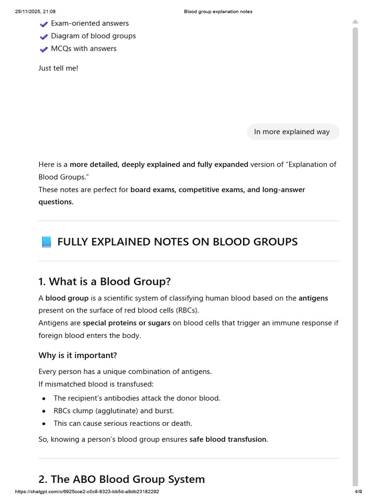 Blood Groups: Comprehensive Study Guide | PDF | Blood Type | Animal Anatomy