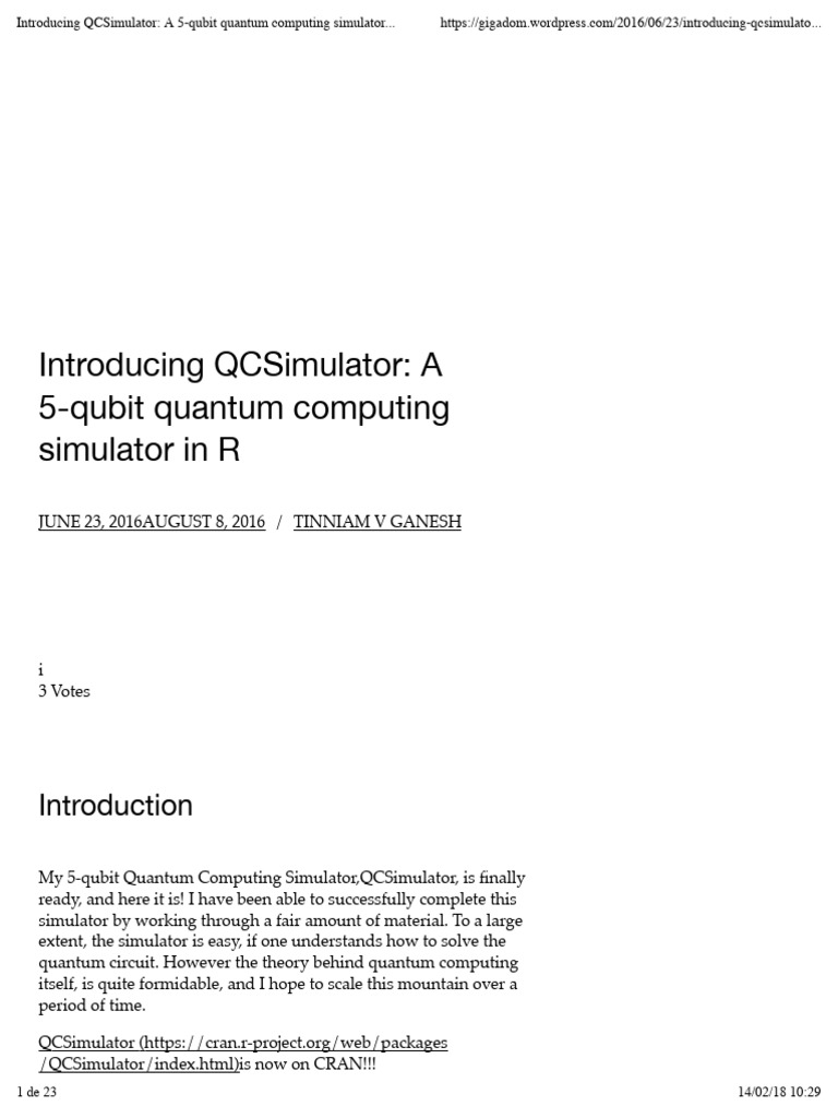 Introducing QCSimulator%3A A 5-qubit quantum computing simulator in R ...
