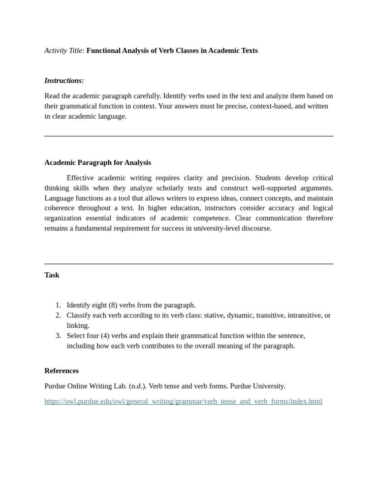 Analyzing Verb Classes in Academic Texts | PDF