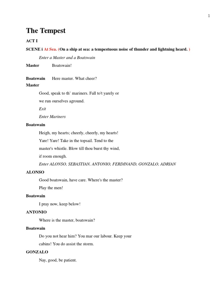 Tempest Script | PDF | The Tempest | Thou