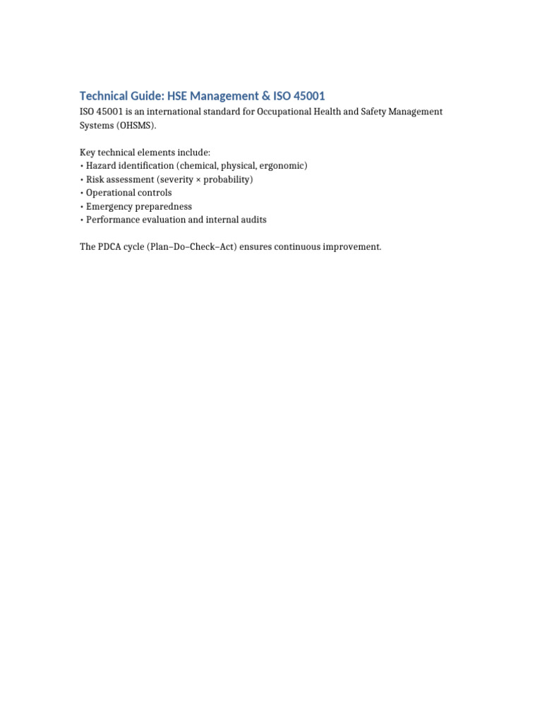 Advanced HSE ISO 45001 | PDF