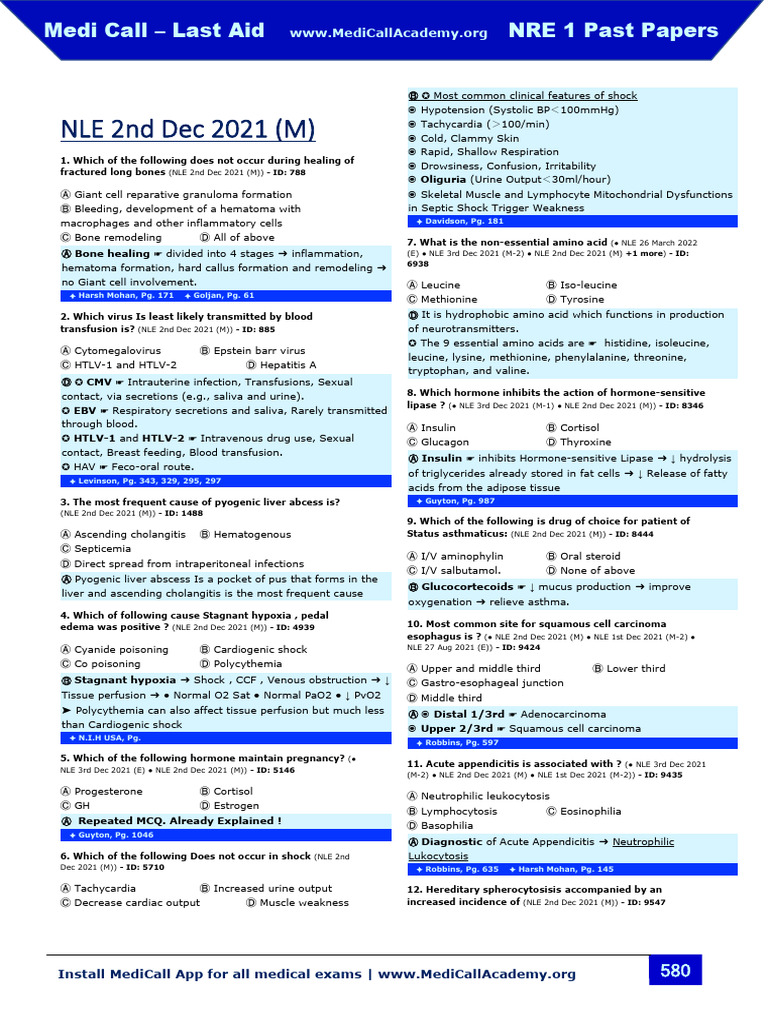 NLE 2021 Medical Exam Past Papers | PDF | Medical Specialties ...