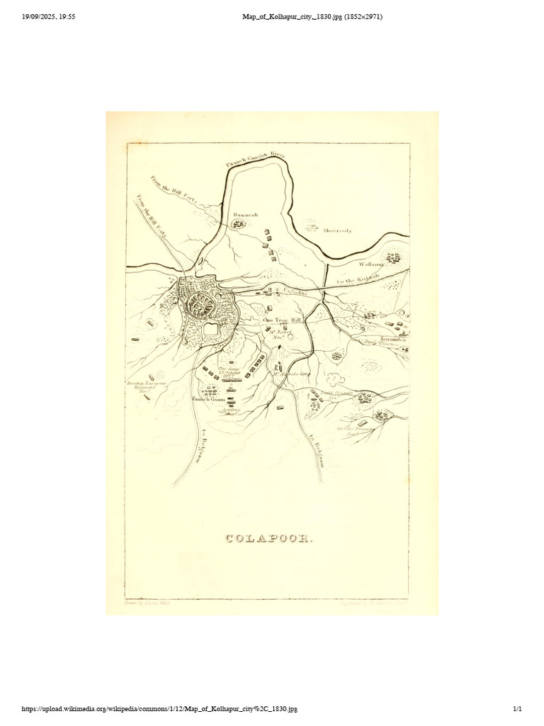 Map of Kolhapur City, 1830 | PDF