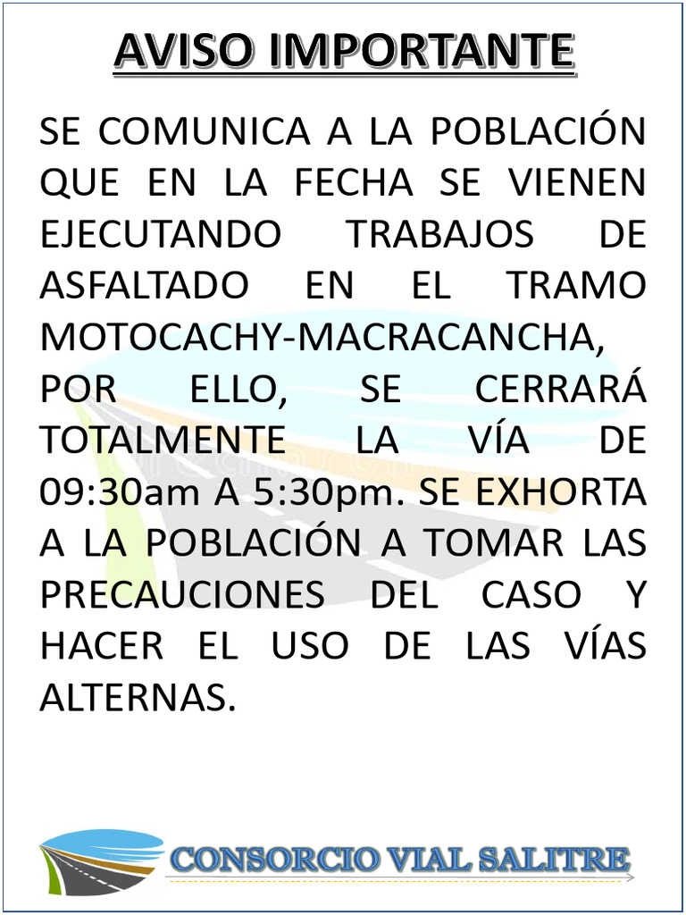 Afiche Informativo Desde El Lunes 7 de Nov | PDF