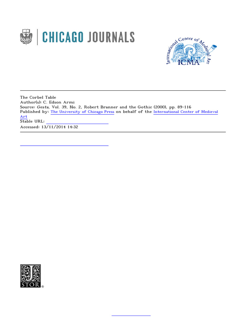 Gesta - The Corbel Table | PDF | Masonry | Brick