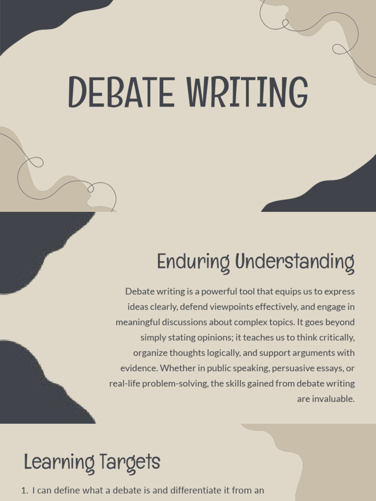 Debate Writing 2025-26.Pptx | PDF | Argument | Human Communication