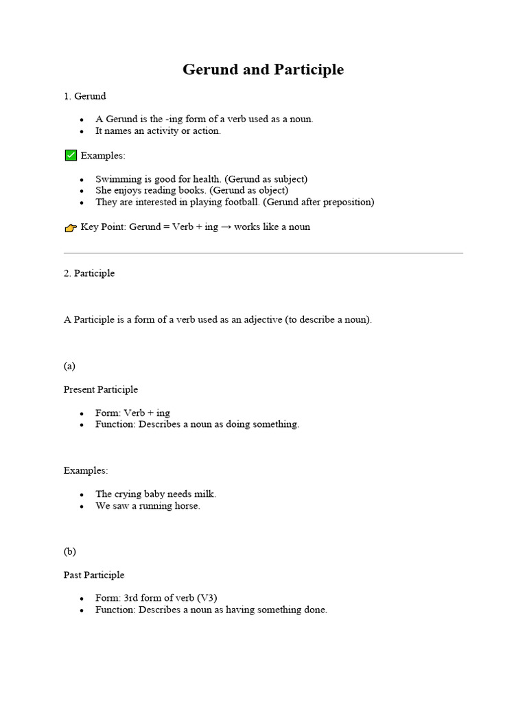 Gerund and Participle | PDF