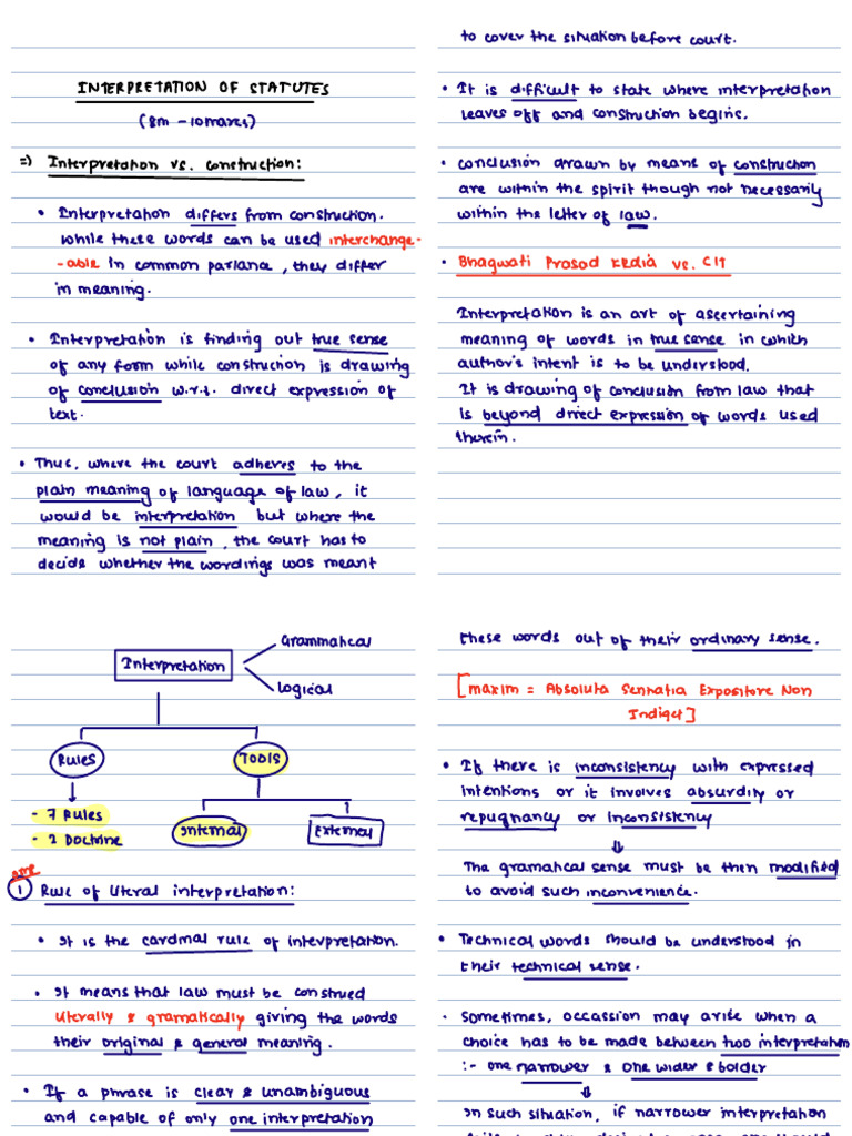 13. Interpretation of Statutes | PDF | Statutory Interpretation | Plain ...