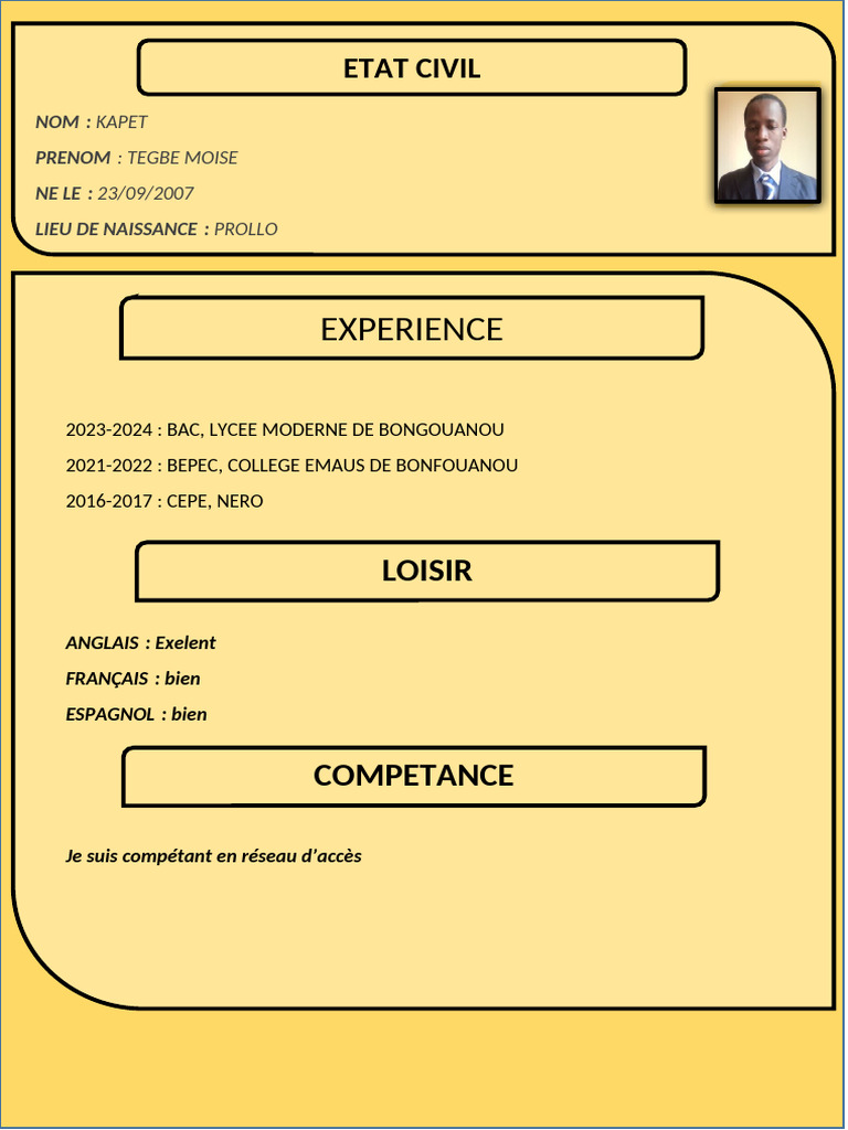 Profil de Tegbe Moise Kapet | PDF