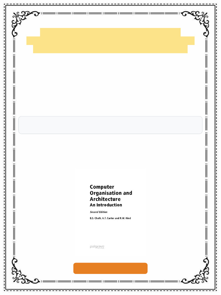Computer Organisation and Architecture An Introduction 2nd Edition B.S. Chalk ebook full unlock ...