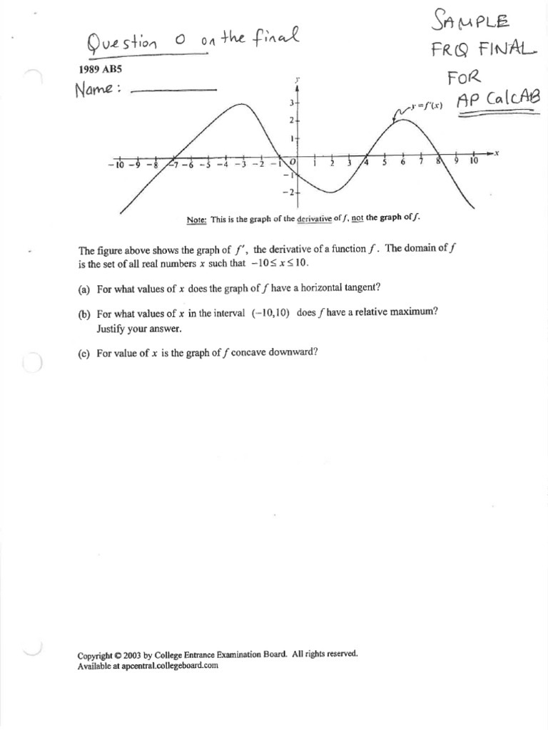 Sample FRQ Final | PDF