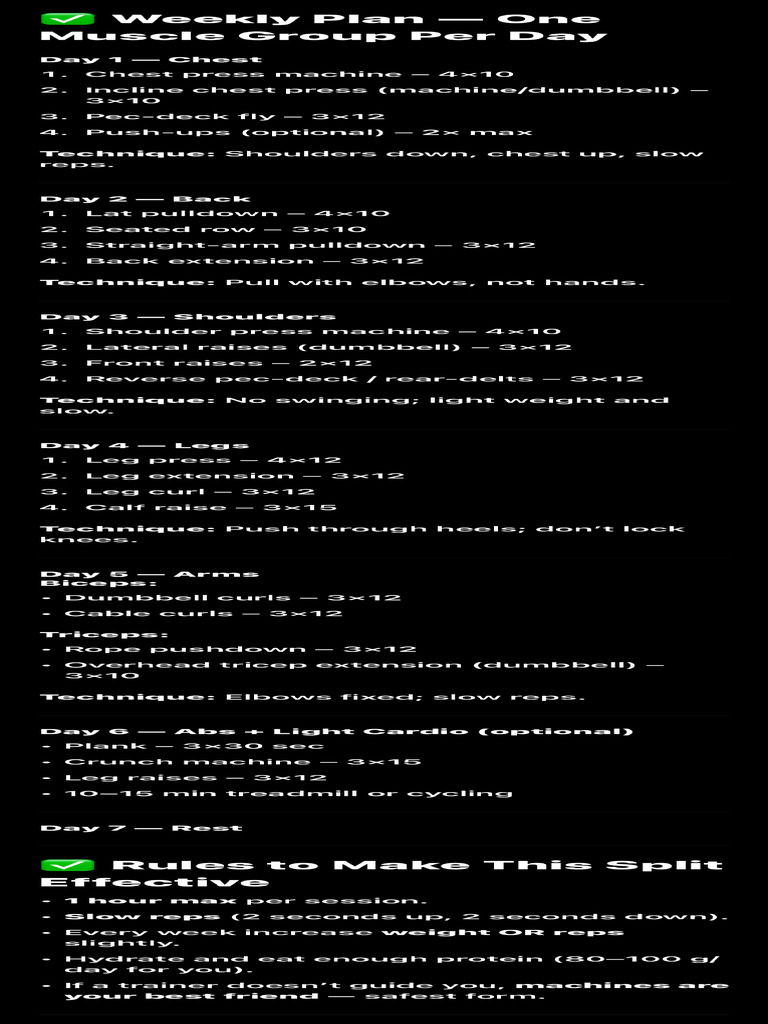 Gym Training Advice | PDF