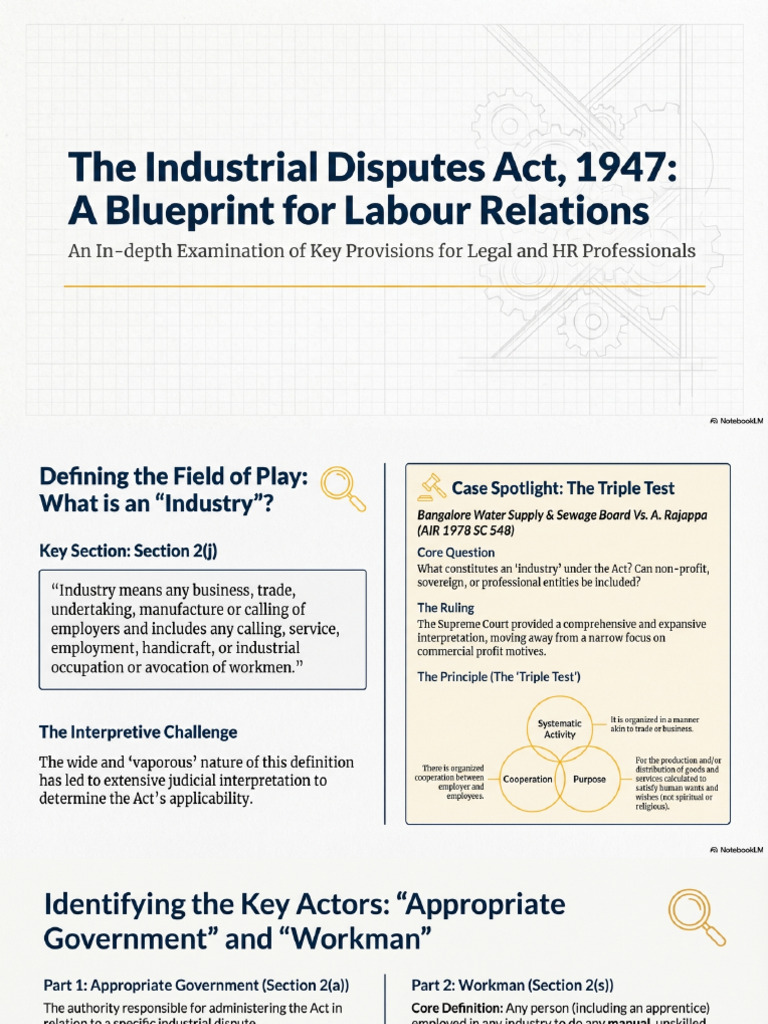 Industrial Disputes Act A Legal Blueprint | PDF