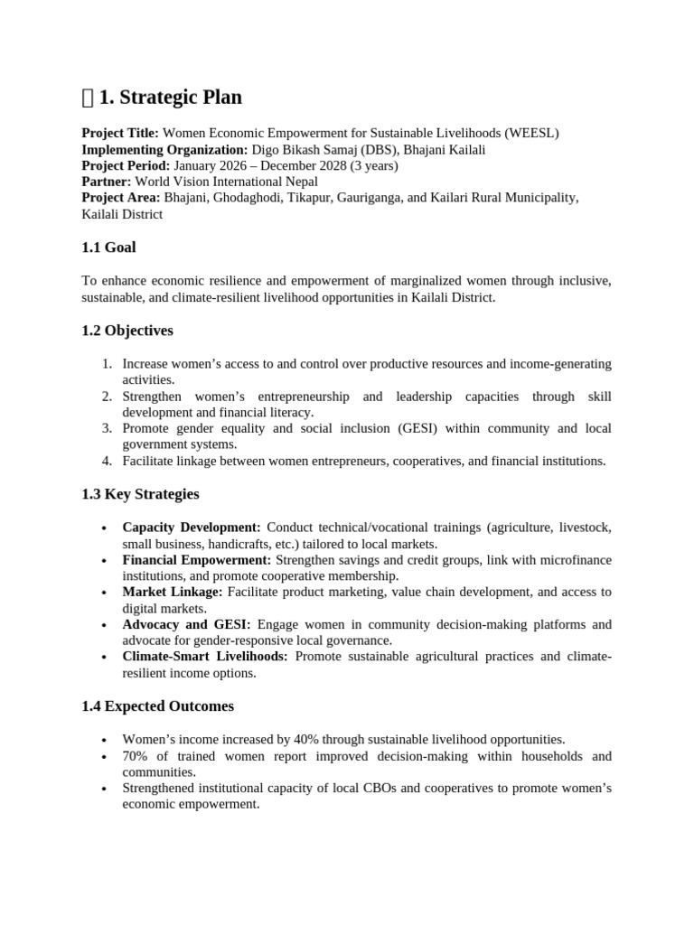Plan and Budget Summary DBS | PDF | Capacity Building | Climate Resilience