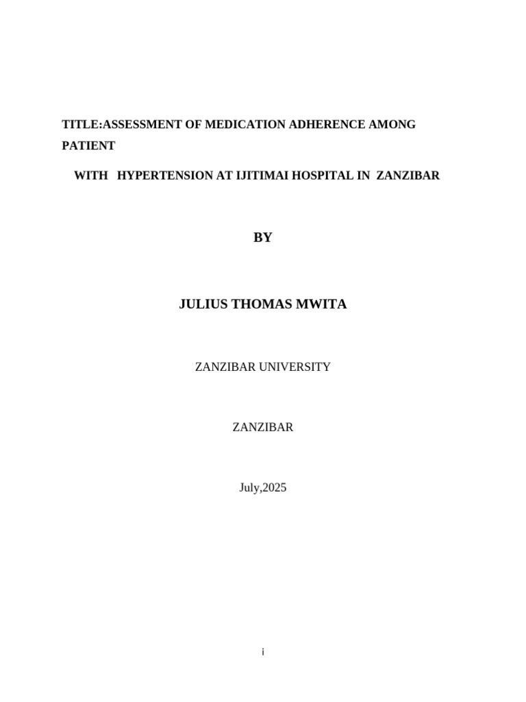 JULIUS THOMAS (1) | PDF | Hypertension | Health Care