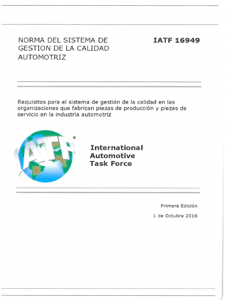 IATF 16949 - 2016 - Norma de Sistema de Gestão Da Qualidade Automotiva ...