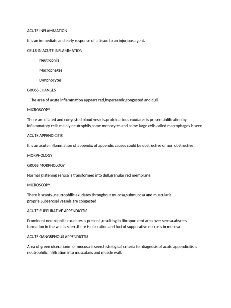 Acute Inflammation | PDF