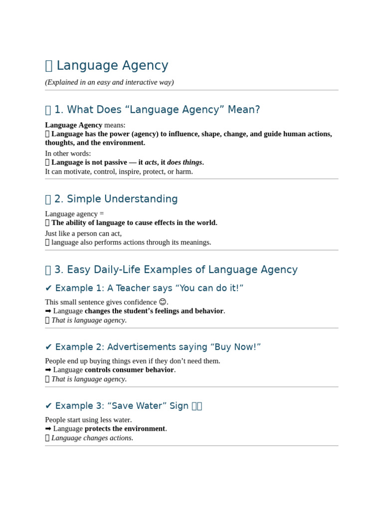 Language Agency | PDF