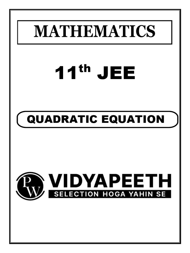 Quadratic Equations Dpp | PDF | Quadratic Equation | Equations