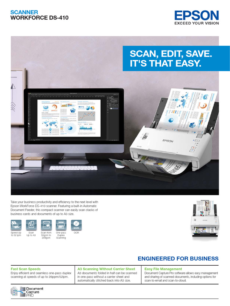 EPSON DS 410 Scanner | PDF | Image Scanner | Imaging