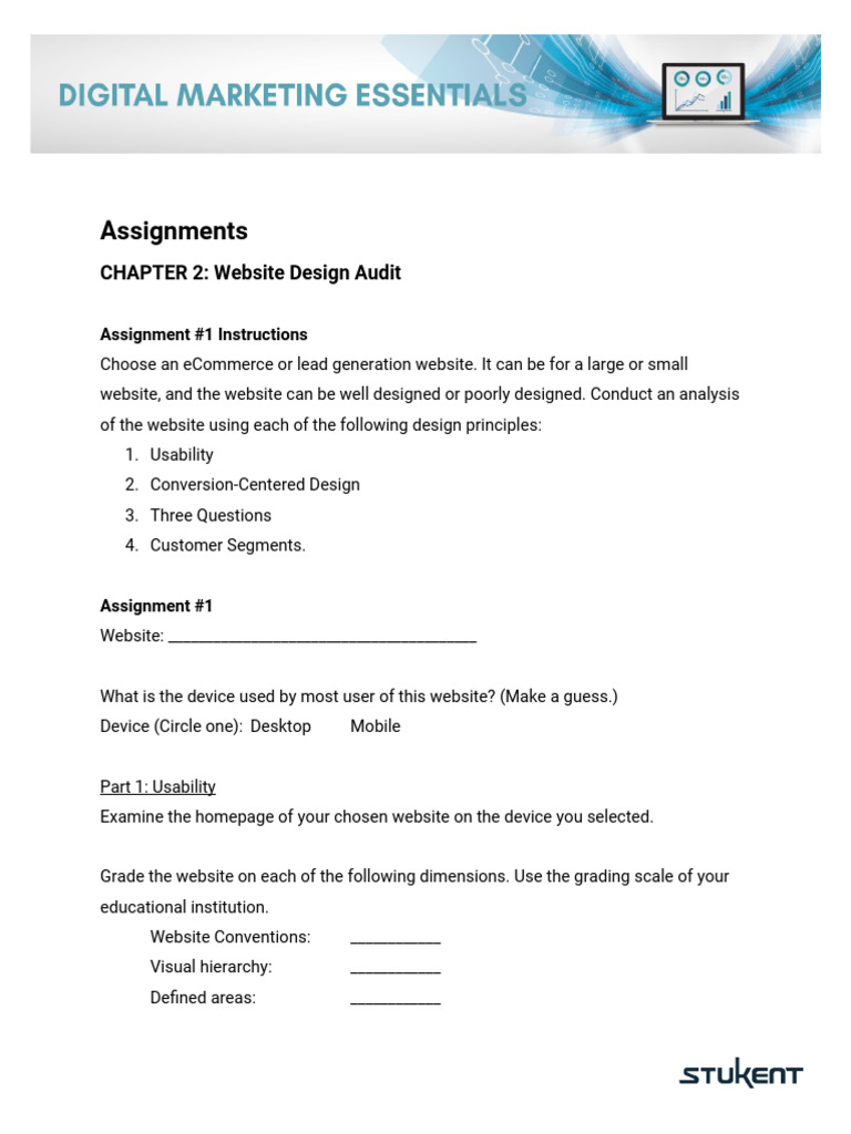 Chapter 2 Assignments_ Website Design Audit | PDF | Usability | Human Communication