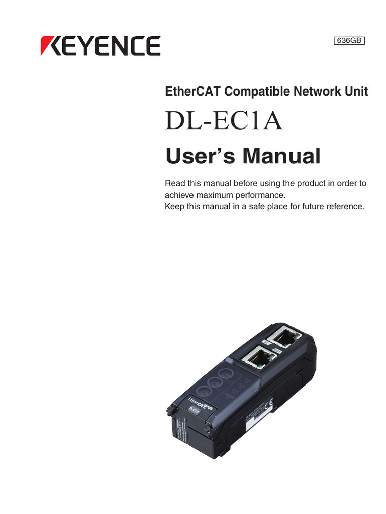 Keyence EtherCAT Compatible Network Unit DL-EC1A User's Manual | PDF ...