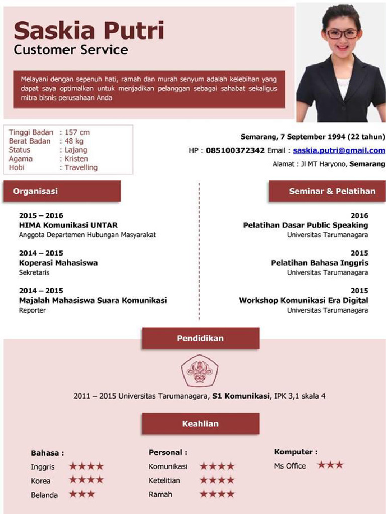 Contoh Design CV 2 | PDF