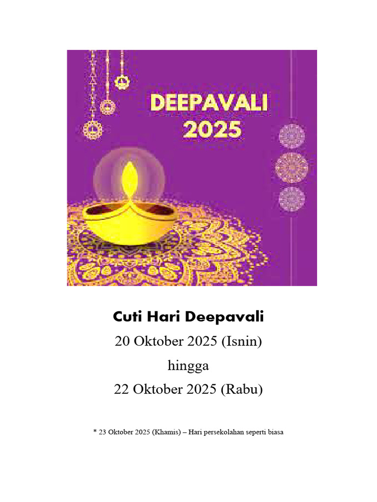 Cuti Hari Deepavali | PDF