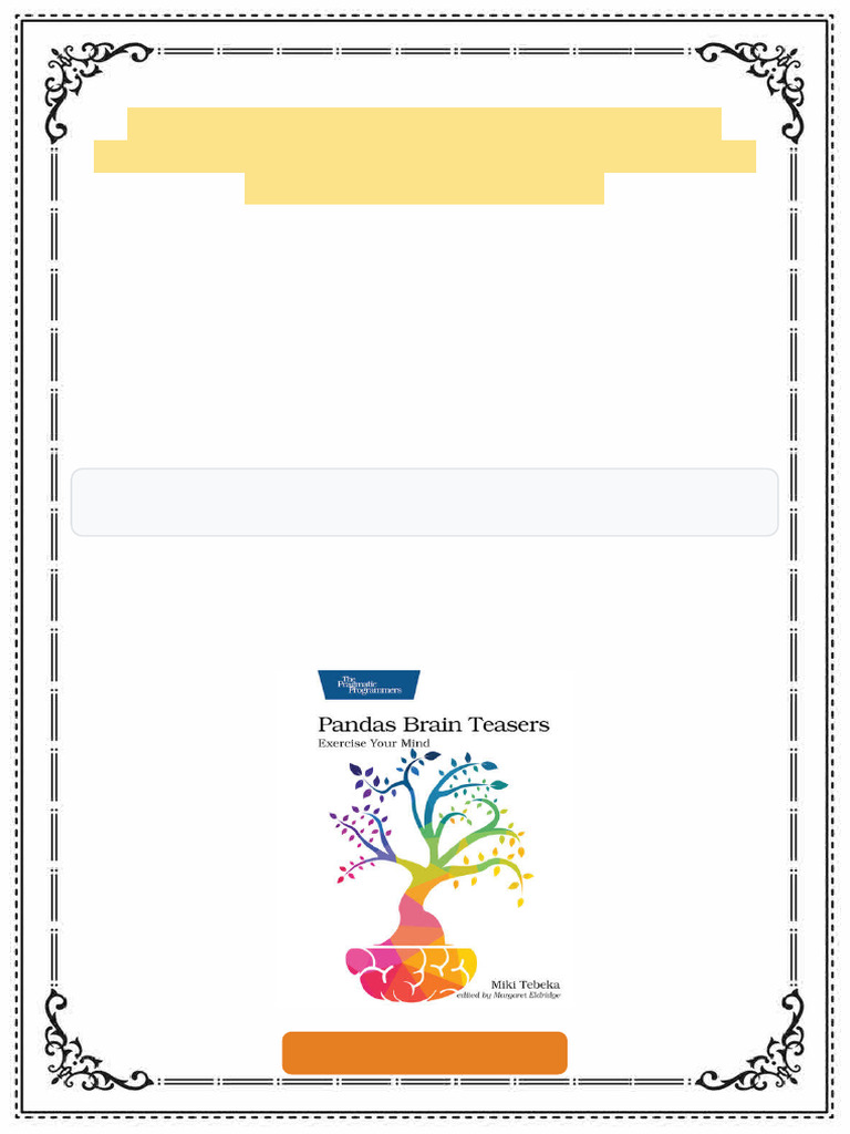 Pandas Brain Teasers Exercise Your Mind 1st Edition Miki Tebeka eBook ...