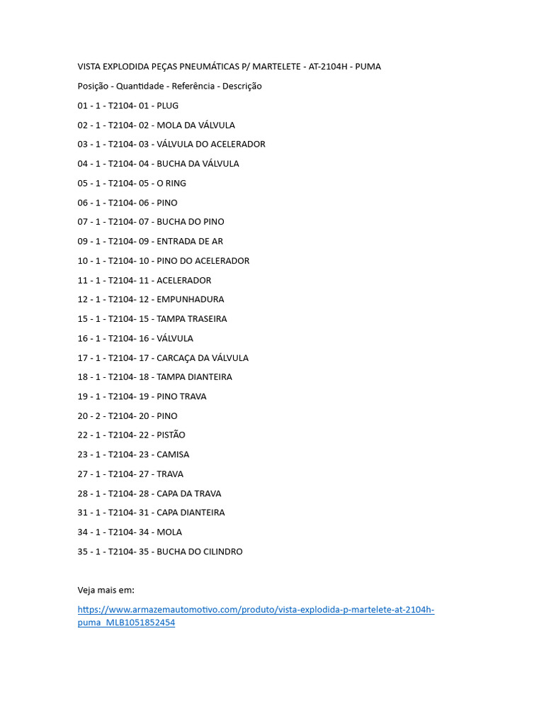 Vista Explodida Martelete AT-2104H | PDF