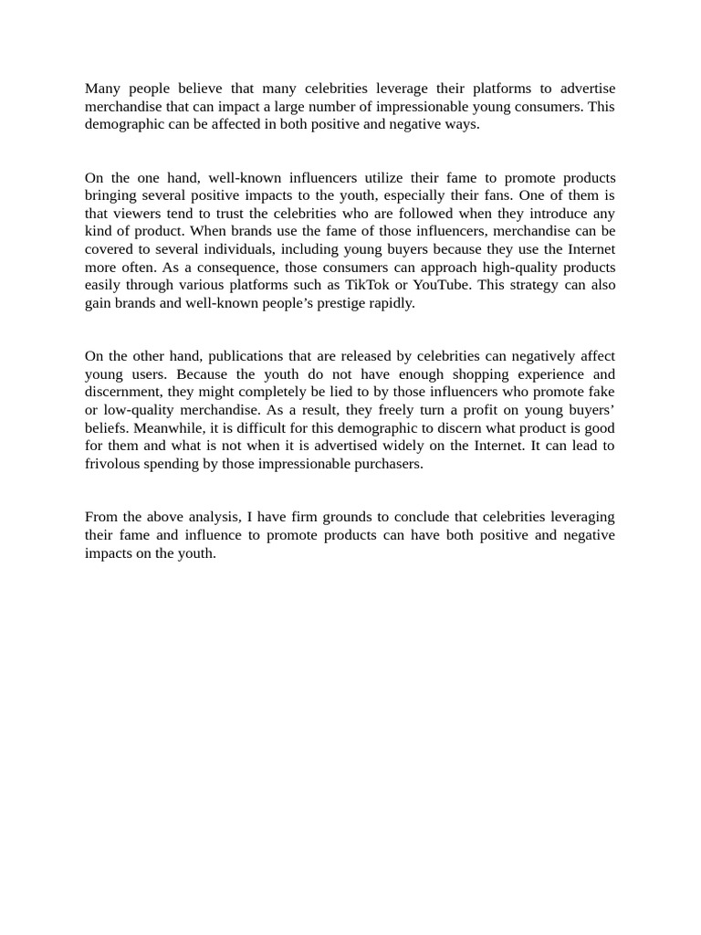 Celebrities Use Their Fame and Influence To Promote Certain Products | PDF
