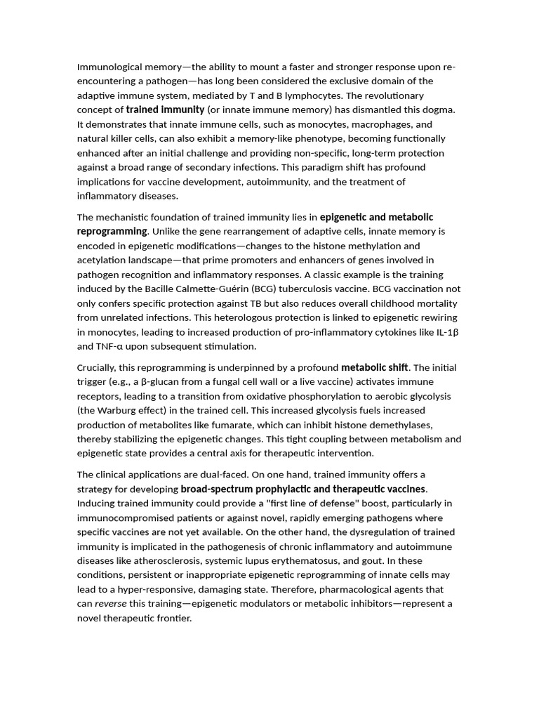 Trained Immunity Redefining The Boundaries of The Immune System | PDF ...