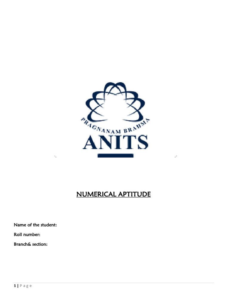 Numerical Aptitude Material | PDF | Arithmetic | Number Theory