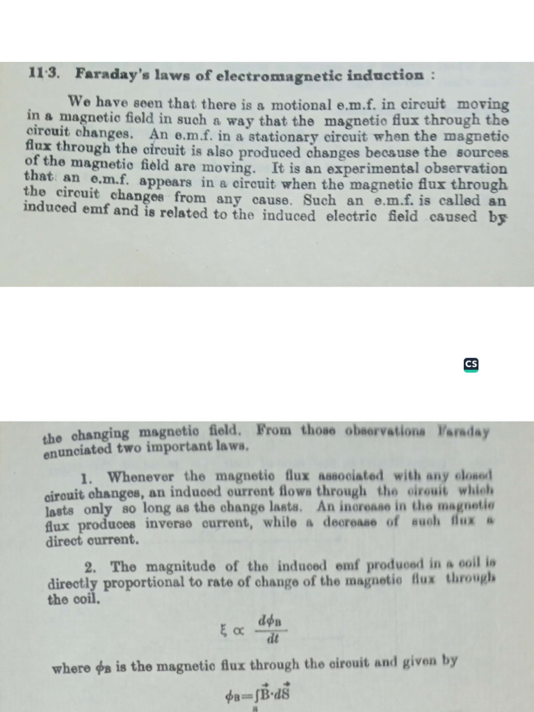 Unit 3 Faraday's Law For Electromagnetic Induction | PDF