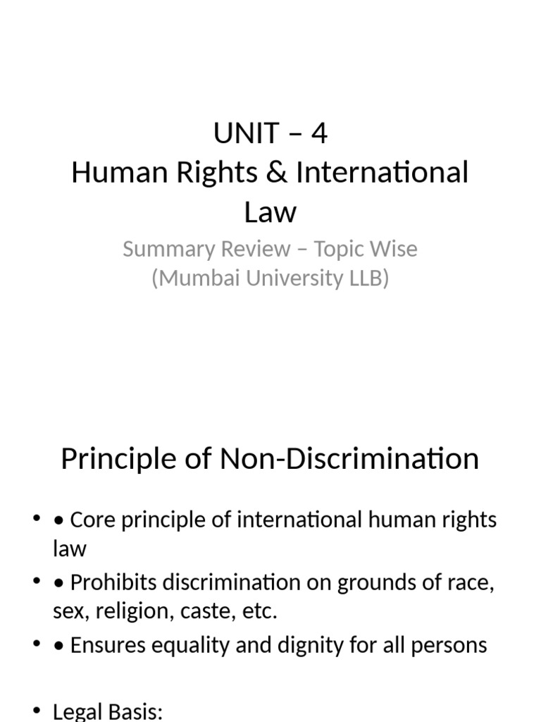 UNIT 4 Human Rights Summary PPT | PDF