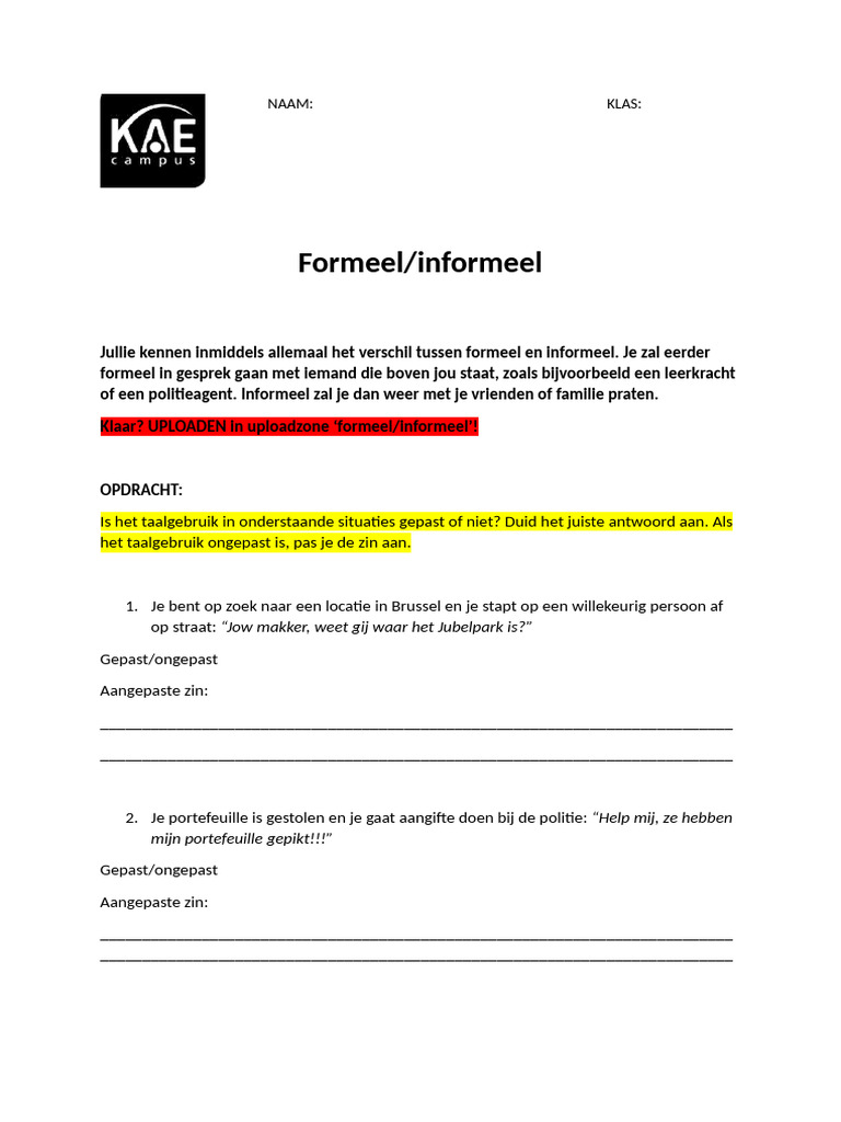 formeel informeel | PDF