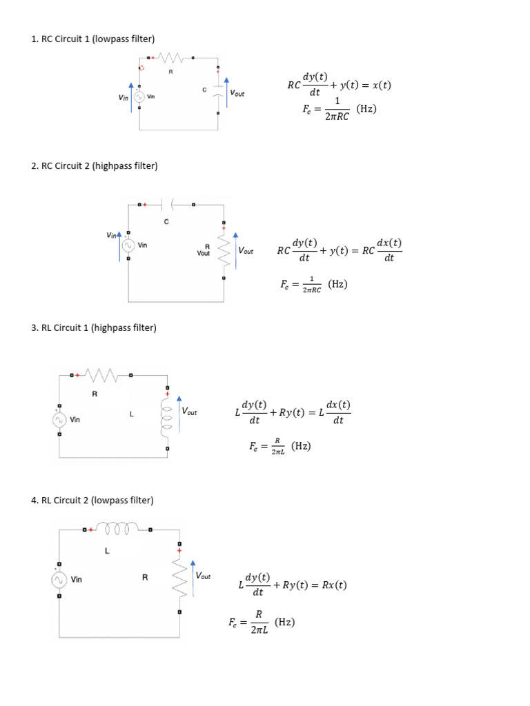 RC and RLC Circuit Filter Designs | PDF | Low Pass Filter | Electronic ...